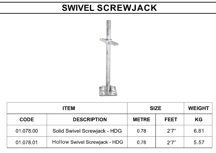 Swivel Screwjack - Buy Scaffolding ScrewJack, Base Components, Ringlock ...